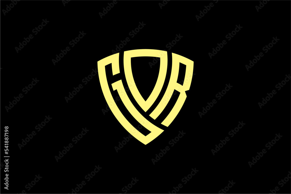 GOR creative letter shield logo design vector icon illustration Stock ...