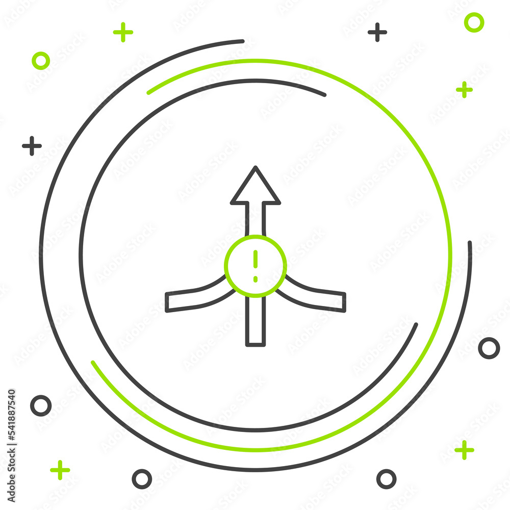 Line Arrow icon isolated on white background. Direction Arrowhead ...