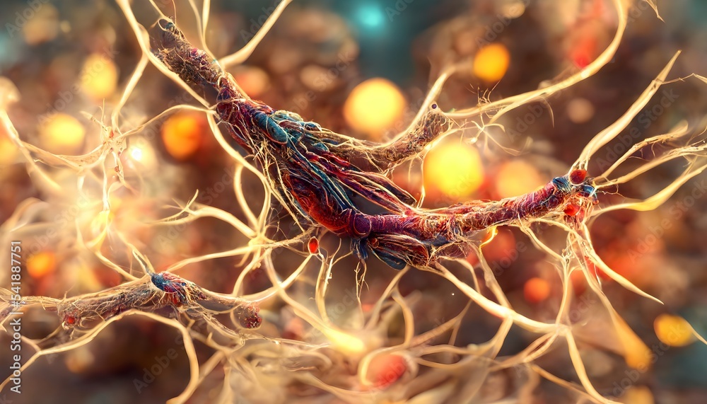 Neural network illustration, nervous system Stock Illustration | Adobe ...