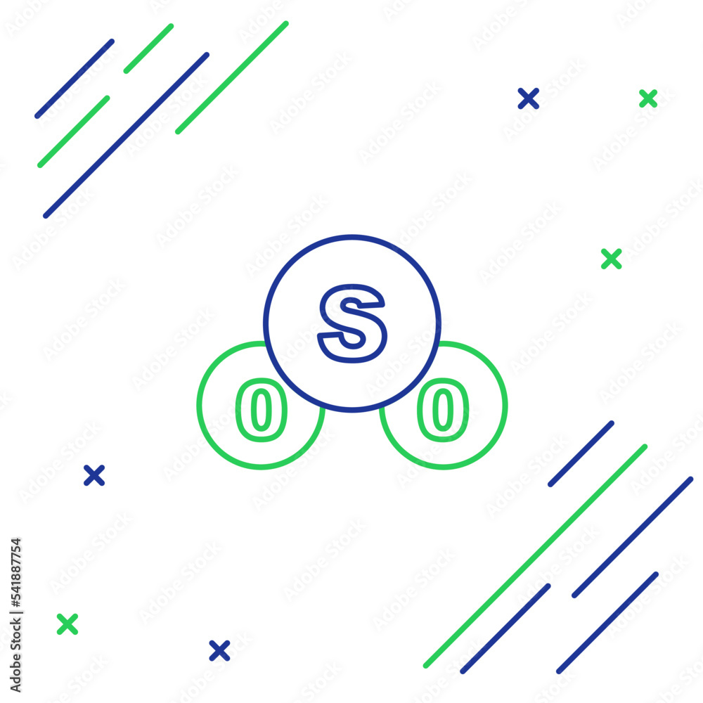 Line Sulfur dioxide SO2 gas molecule icon isolated on white background ...