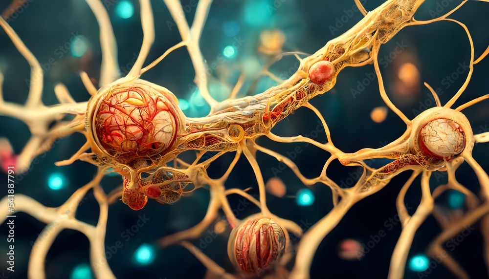 Neural network illustration, nervous system Stock Illustration | Adobe ...