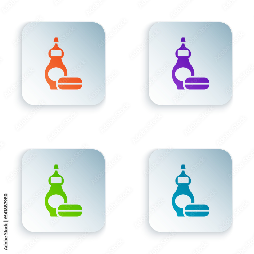 Color Dishwashing liquid bottle icon isolated on white background ...