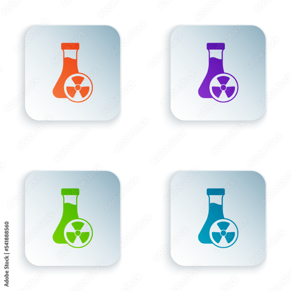 Color Laboratory chemical beaker with toxic liquid icon isolated on ...