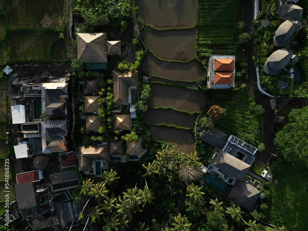 Aerial of villas in Bali, Indonesia. Stock Photo | Adobe Stock