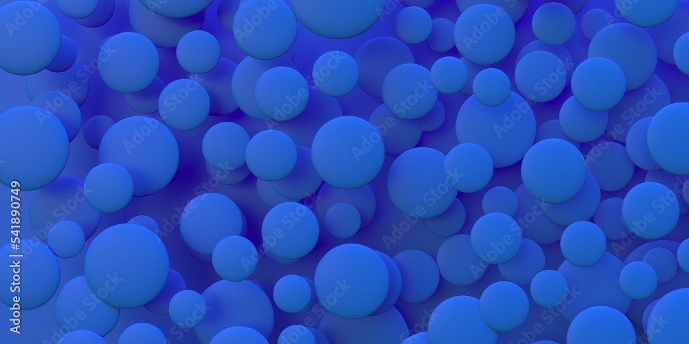 Blue abstract spherical volumes with a blue background. Light curved ...