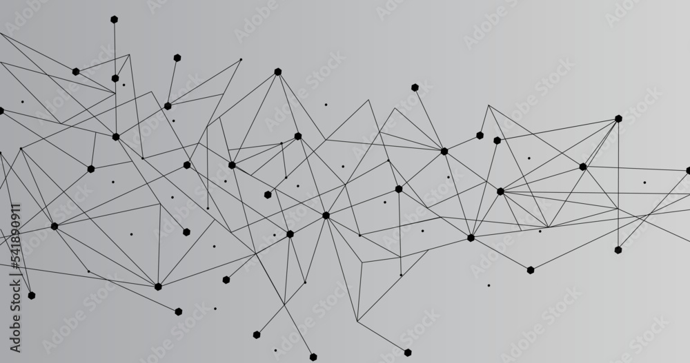 Black network. Abstract connection on grey background. Network ...