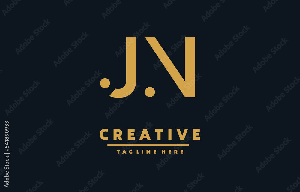 JN NJ logo design tech concept with background. Initial based creative ...