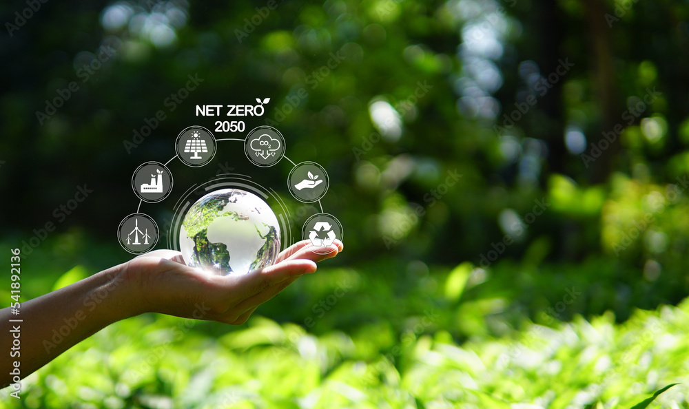 Net zero and carbon neutral concept. Net zero greenhouse gas emissions ...