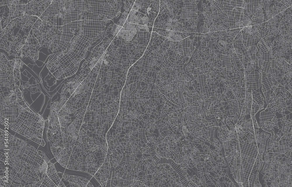 japan city map. vector illustration with black background, white ...