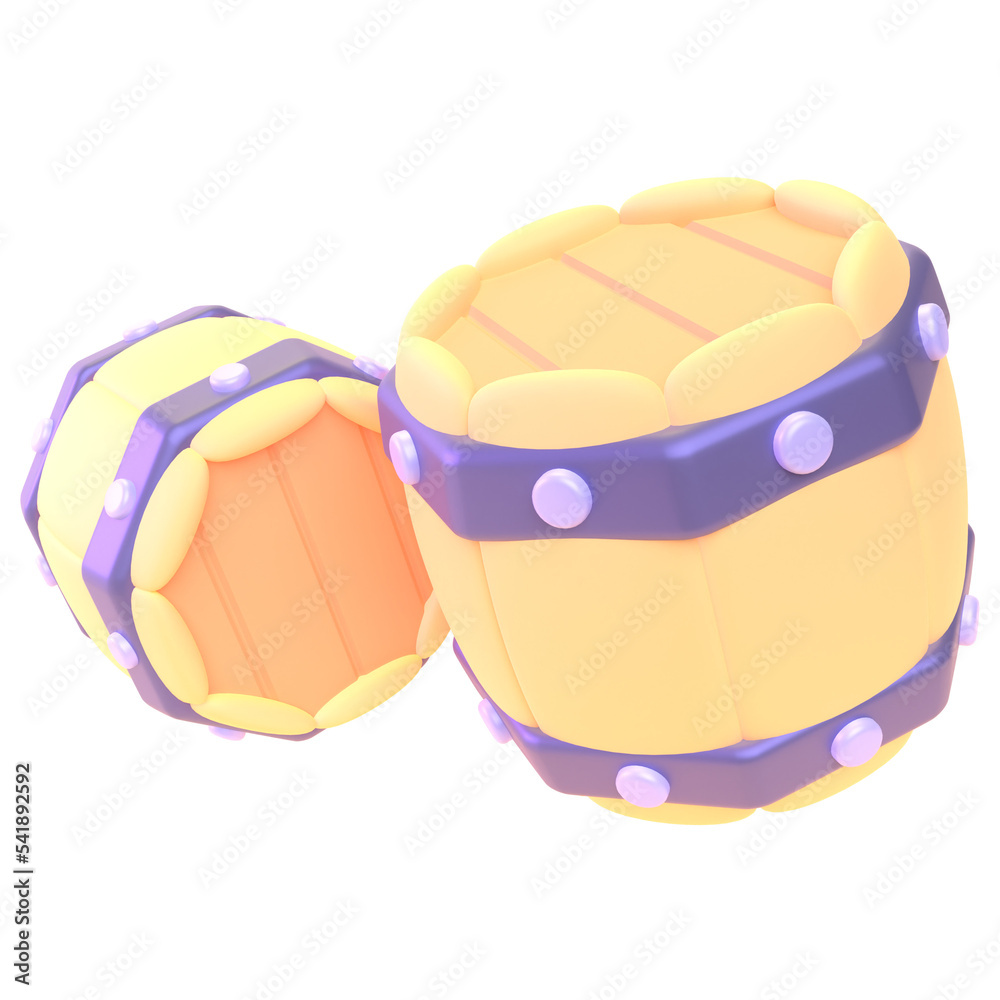 Barrel in 3d render for graphic asset web presentation or other Stock ...