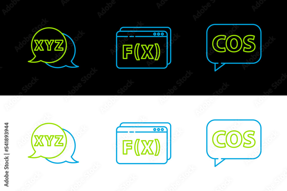Set Line Mathematics Function Cosine Xyz Coordinate System And