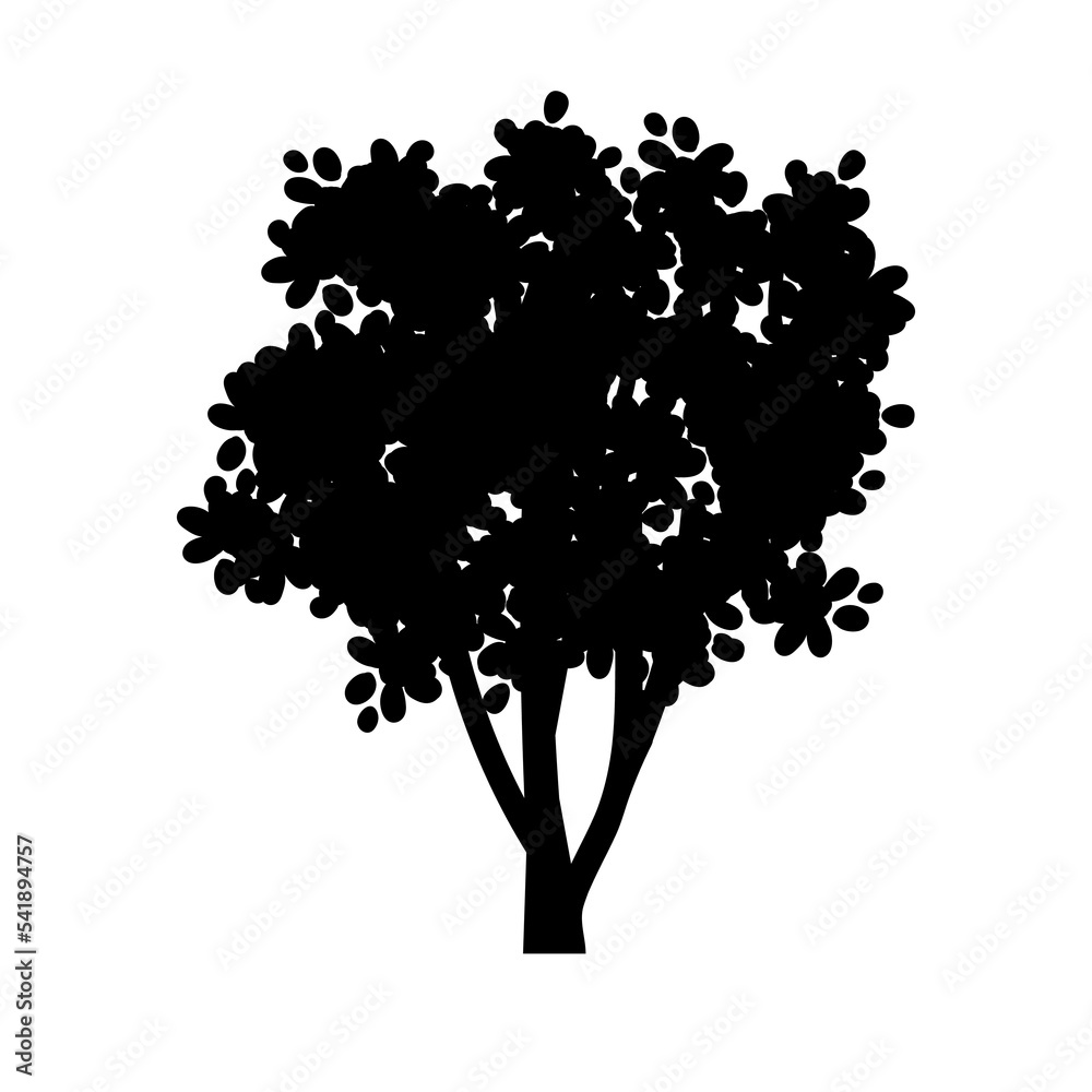 Tree silhouette. Vector illustrations for landscapes or floral designs ...