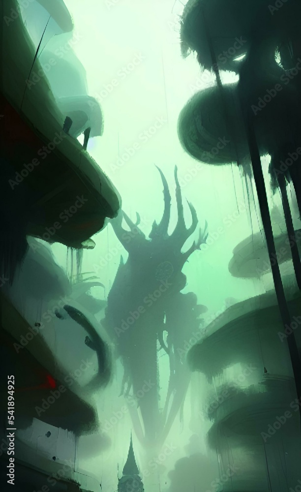 Drawing of the big monster Stock Illustration | Adobe Stock