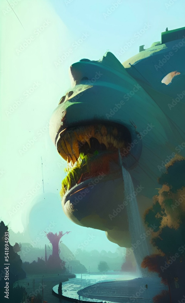 Drawing of the big monster Stock Illustration | Adobe Stock