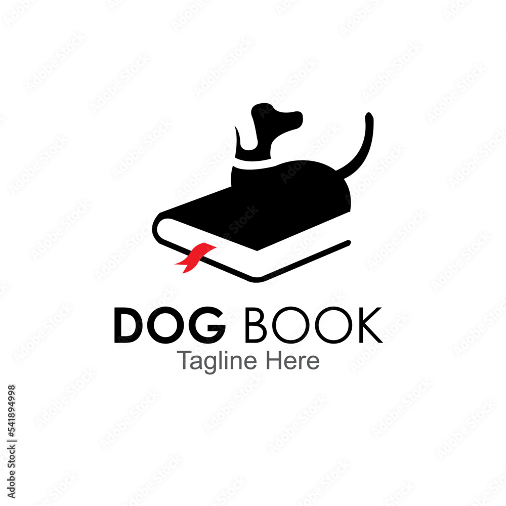 dog book logo design concept Stock Vector | Adobe Stock