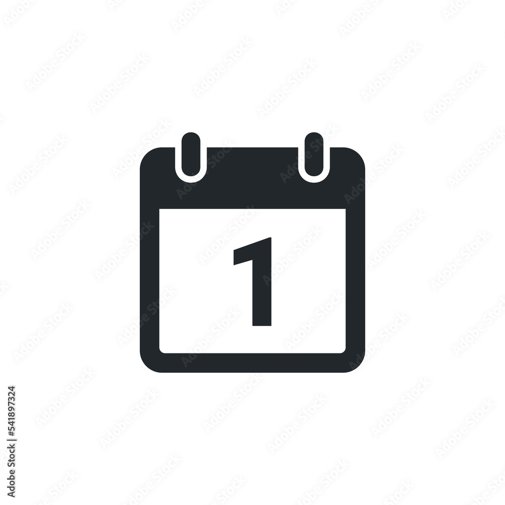 flat vector image isolated on white background, calendar icon with ...