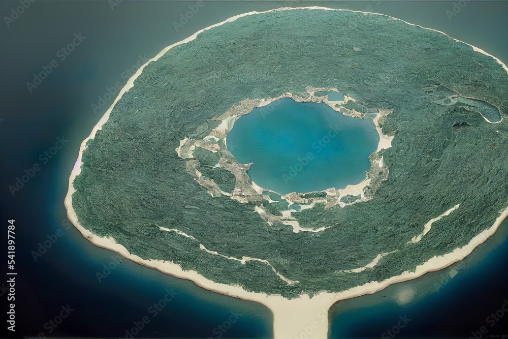 Island eye on the middle of the ocean illustration Stock Illustration ...