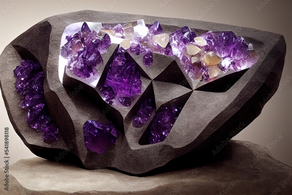 amethyst stone sculpture Stock Illustration | Adobe Stock