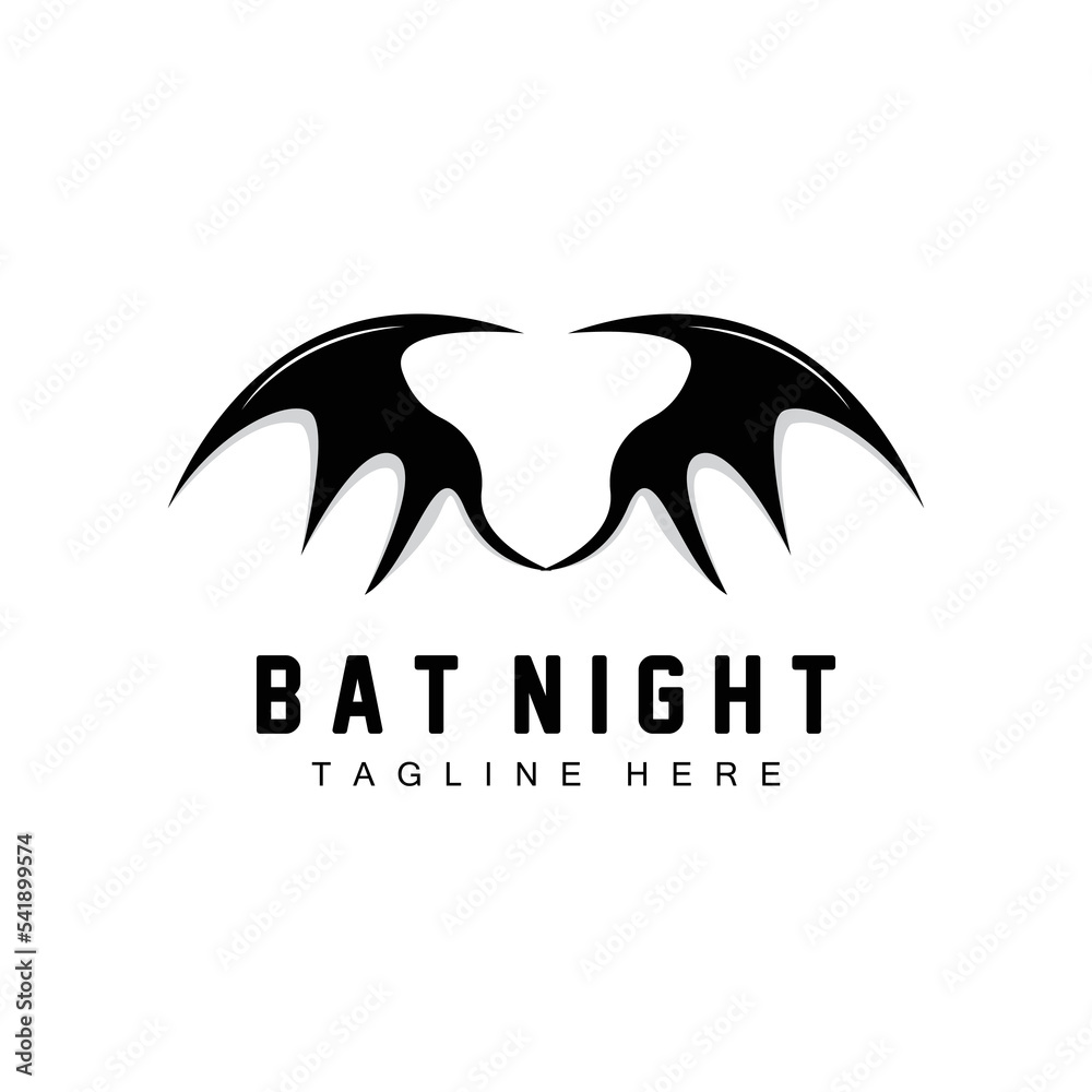 Bat Logo, Night Flying Animal Icon, Company Vector,Halloween Template ...