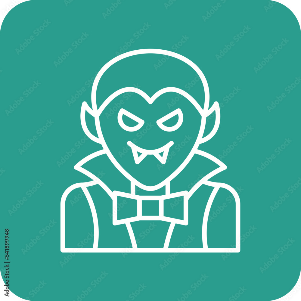 Dracula Line Round Corner Background Icon Stock Vector | Adobe Stock