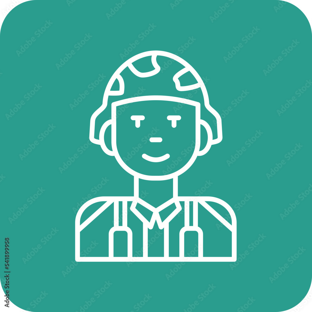 Soldier Line Round Corner Background Icon Stock Vector | Adobe Stock
