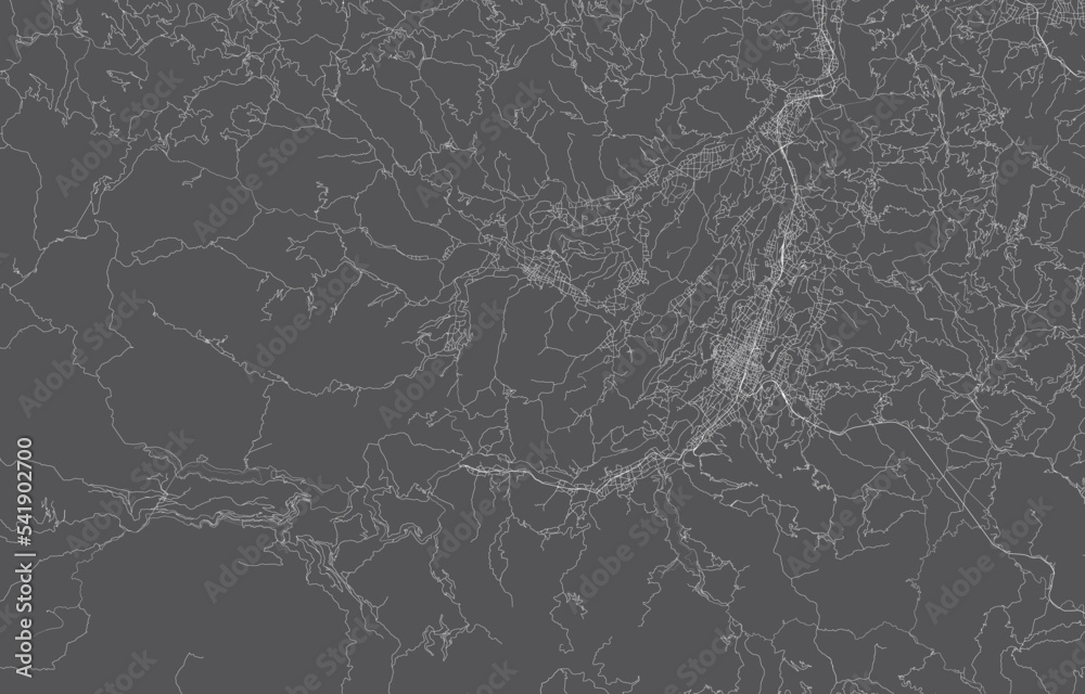 japan city map. vector illustration with black background, white ...
