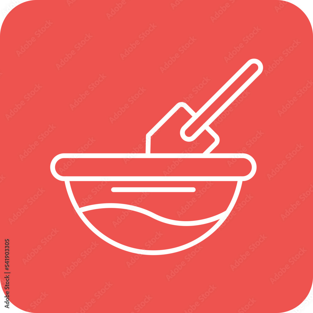 Mixing Flour Line Round Corner Background Icon Stock Vector | Adobe Stock