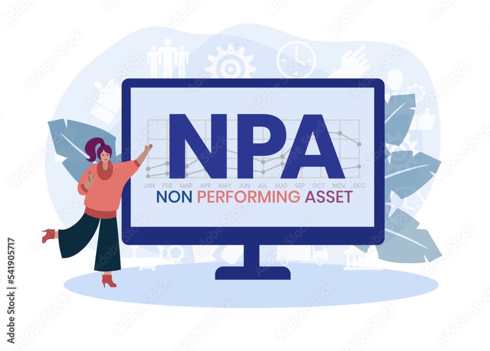 NPA - non performing asset. acronym business concept. vector ...