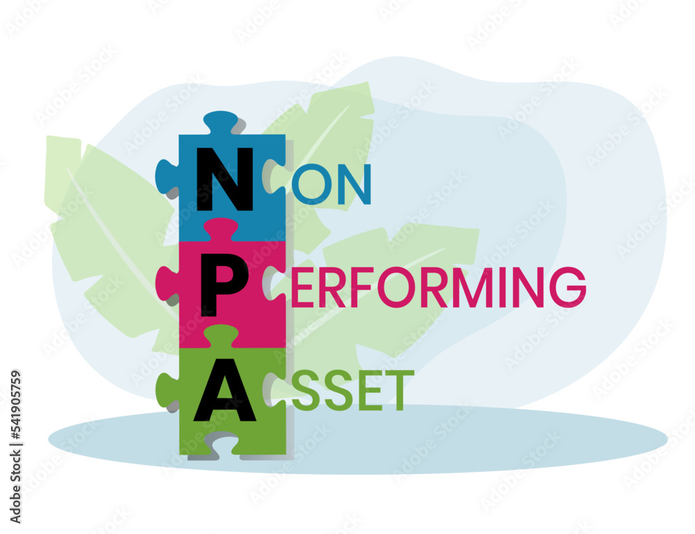 NPA - non performing asset. acronym business concept. vector ...