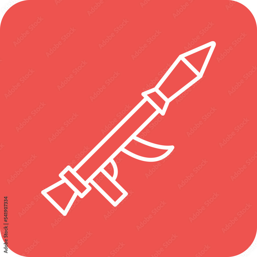 Bazooka Line Round Corner Background Icon Stock Vector | Adobe Stock