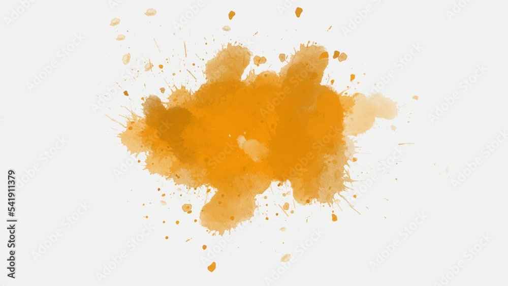 ink splatter compositing. Abstract orange color ink splatter slow ...