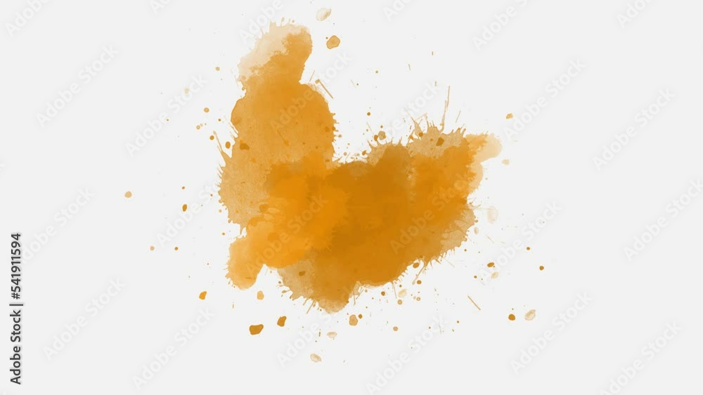 ink splatter compositing. Abstract orange color ink splatter slow ...