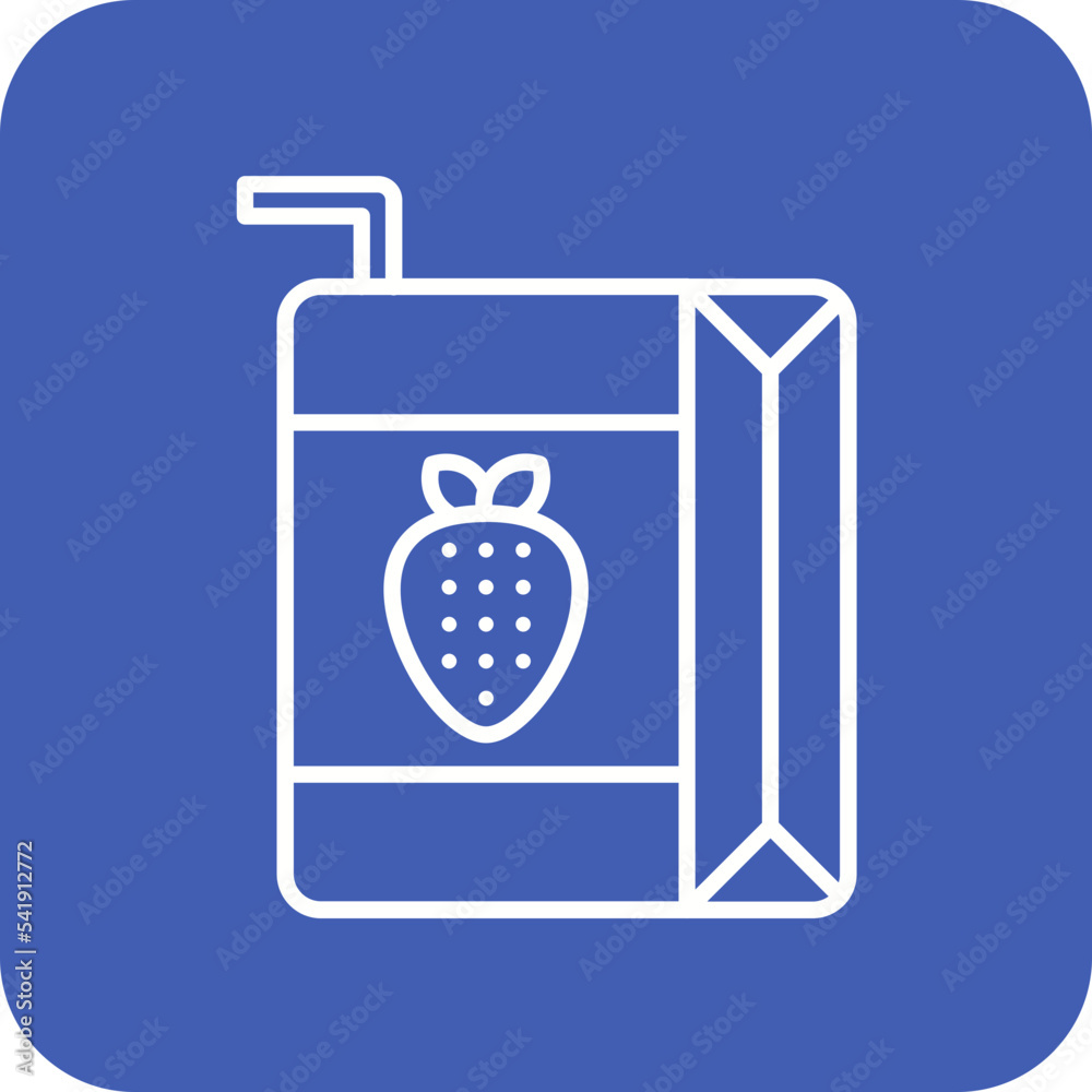 Juice Box Line Round Corner Background Icon Stock Vector | Adobe Stock