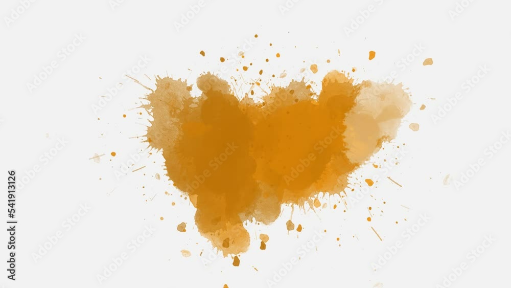 ink splatter compositing. Abstract orange color ink splatter slow ...