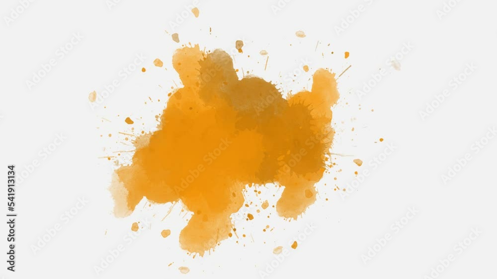ink splatter compositing. Abstract orange color ink splatter slow ...