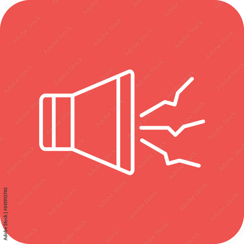 Noise Pollution Line Round Corner Background Icon Stock Vector | Adobe ...