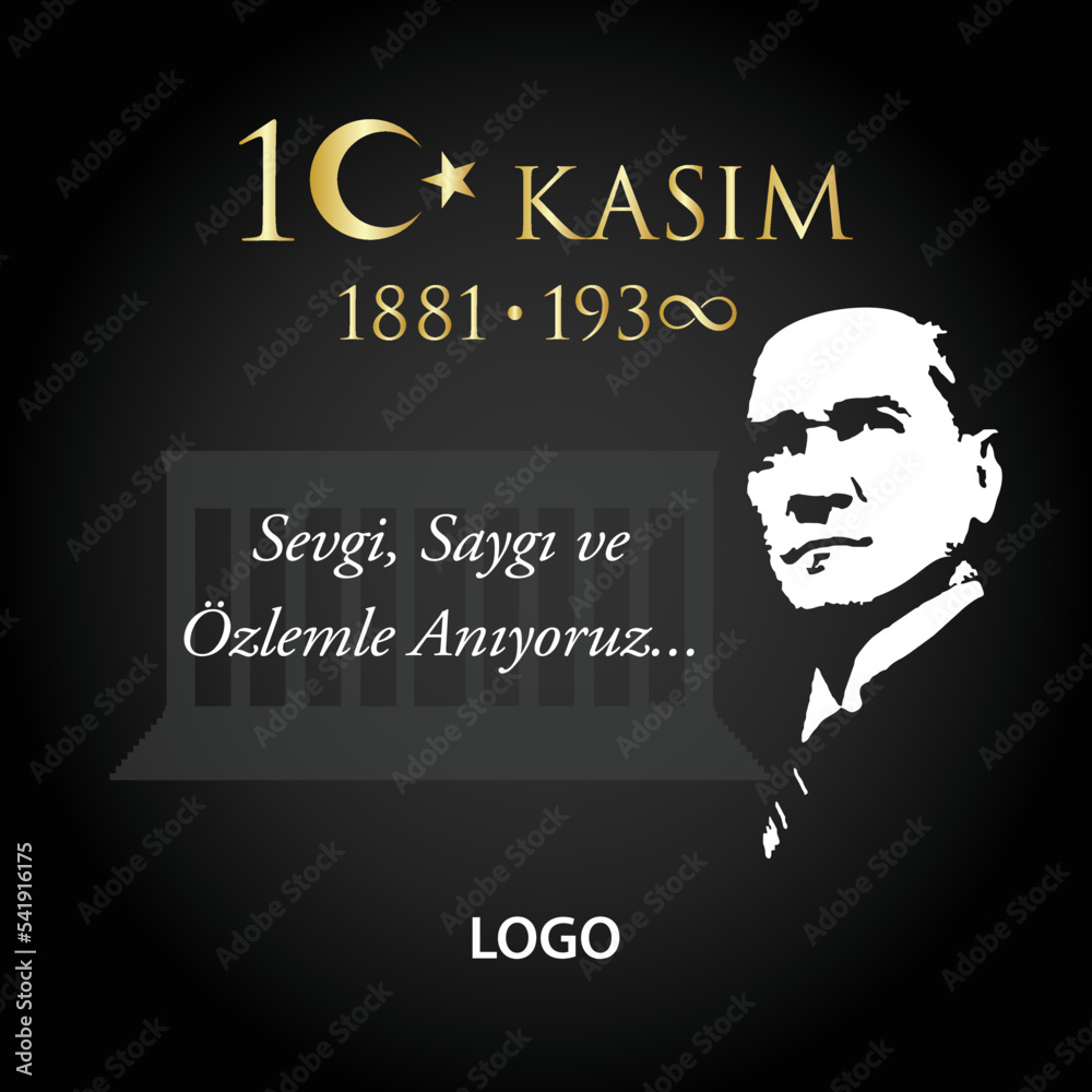 10 kasim anma gunu. November 10, Ataturk death anniversary Stock-Vektorgrafik | Adobe Stock