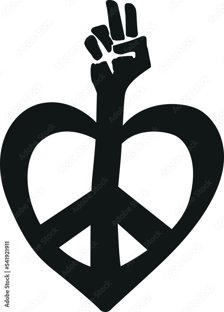 Peace Love Heart Cut File, SVG file for Cricut and Silhouette , EPS ...