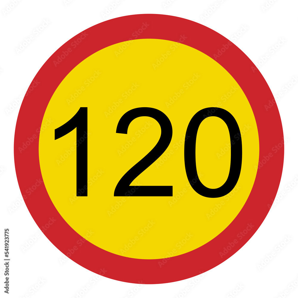Prohibited road signs. Speed limit 120. Traffic signs. Stock Vector ...
