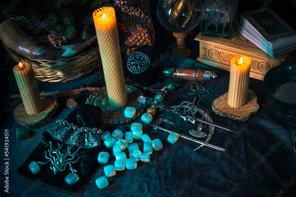 Scandinavian, Nordic concept, old world magic. Rite, pagan scene, North ...