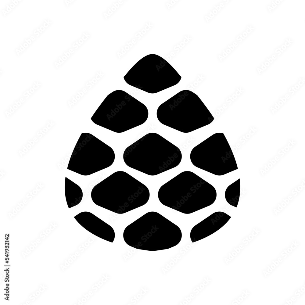 Monochrome cones of conifers. Linear and filled icons. Stock Vector ...