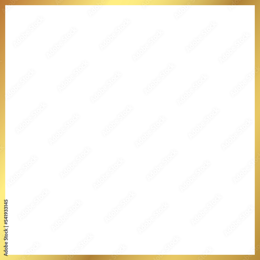 Square golden frame isolated on transparent background, luxury gold ...