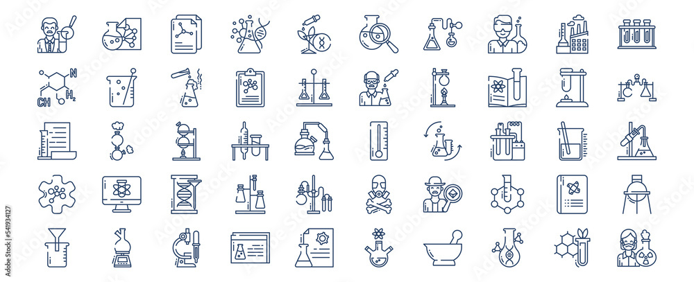 Collection of icons related to Chemistry and experiment, including ...
