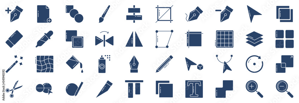 Collection of icons related to Design Tools Interface, including icons ...