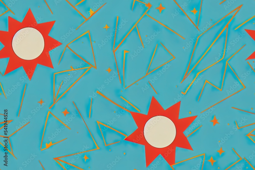 Retro 50s Starburst Pattern in Vintage Turquoise Seamless 2d ...