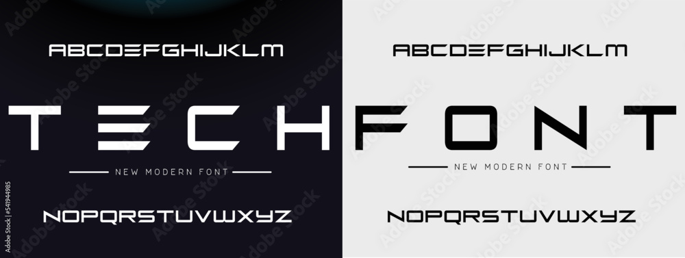 Vecteur Stock TECH, Elegant alphabet letters font and number. Classic ...