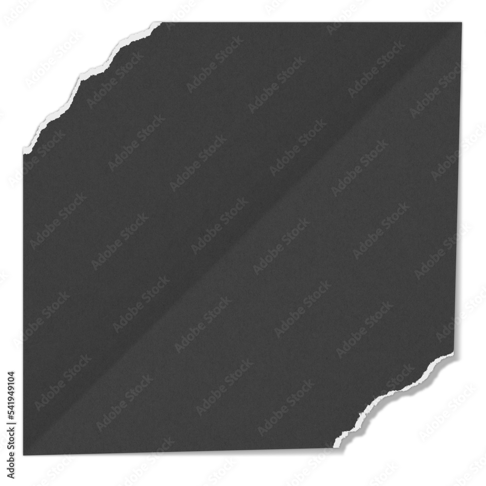 Black bent torn paper. Clean square note. Background for a note Stock ...