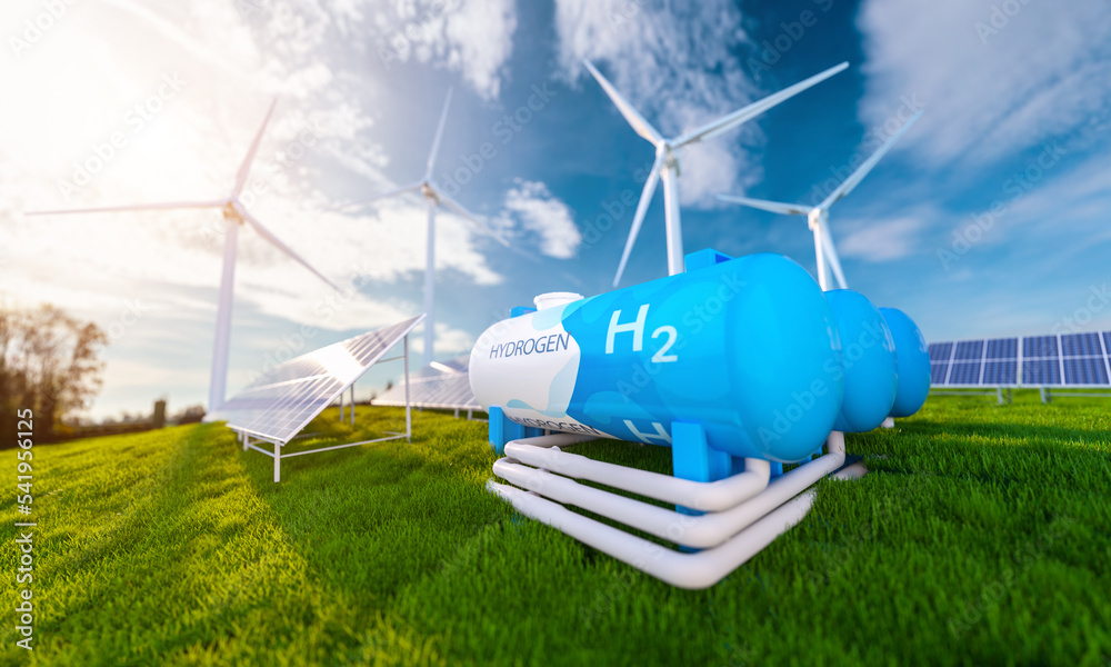 Green Hydrogen renewable energy production pipeline - green hydrogen gas for clean electricity ...