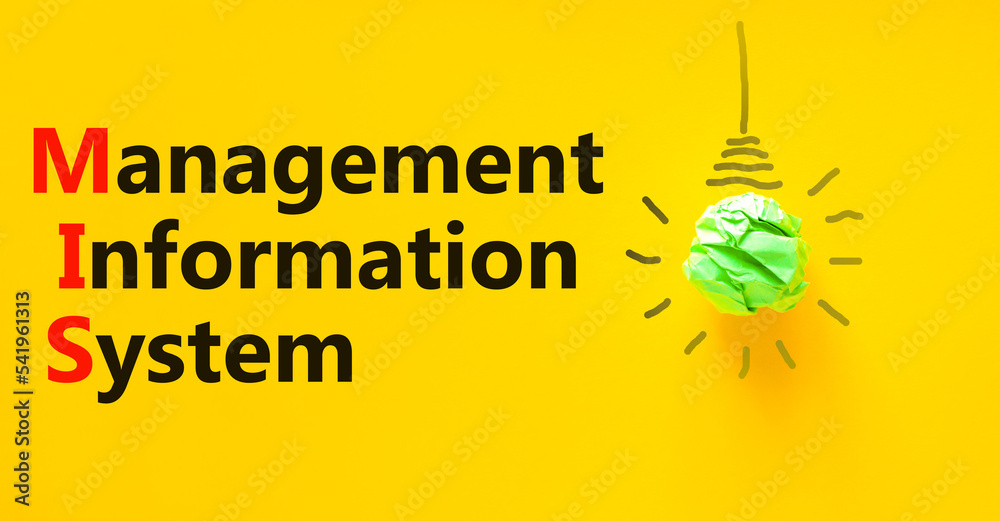 MIS management information system symbol. Concept words MIS management ...