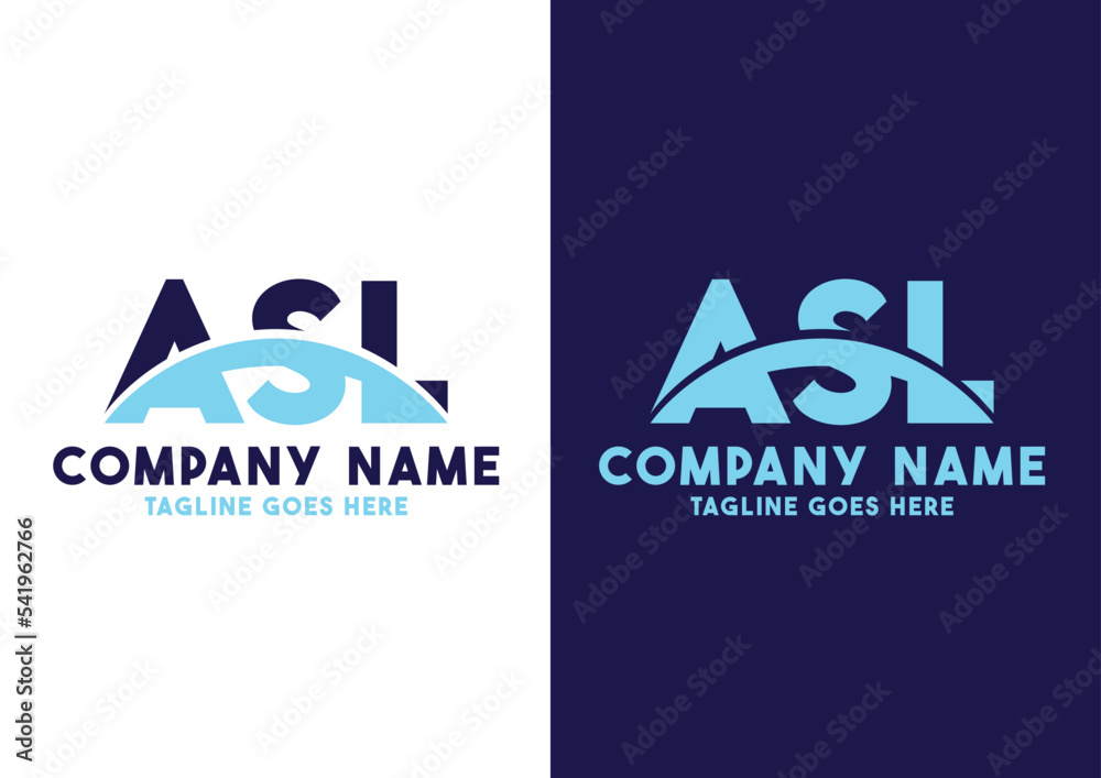 Letter ASL logo design vector template, ASL logo Stock Vector | Adobe Stock